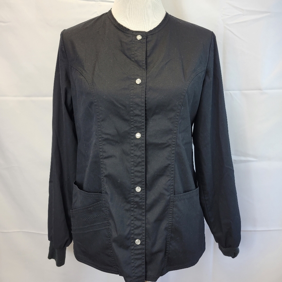 Cherokee | Jackets & Coats | Cherokee Luxe Scrub Jacket Top Button Down ...